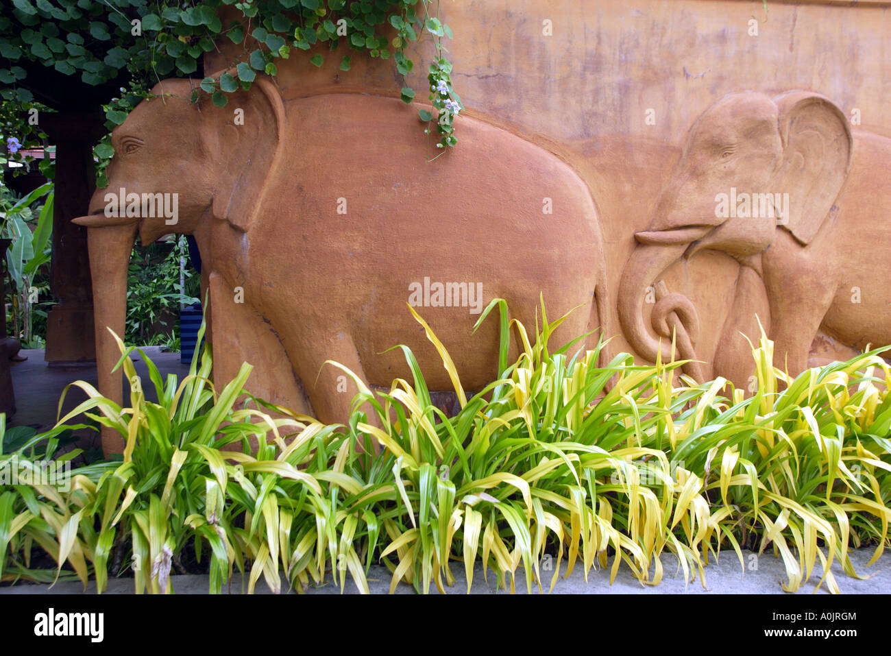 Elephant relief at the Anantara resort in Hua Hin Southern Thailand ...