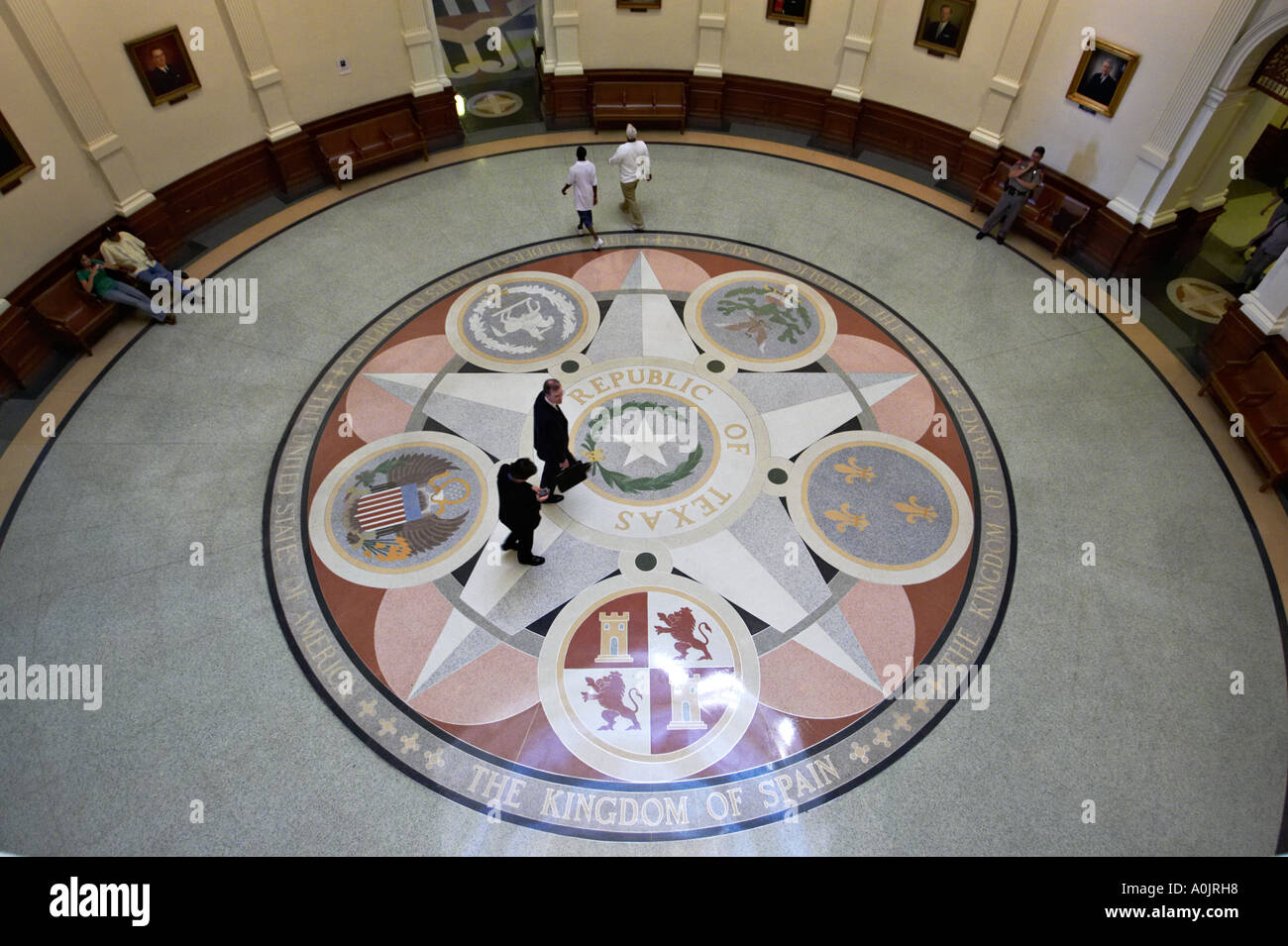 TEXAS Austin Republic of Texas mosaic on floor of rotunda state capitol ...