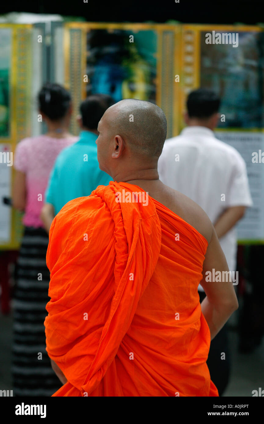 Beginning of Buddhist lent festival in Bangkok Thailand A Buddhist monk ...