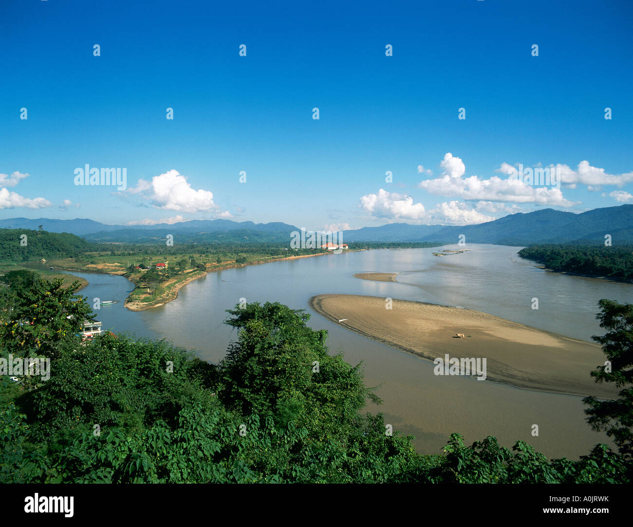 The confluence of the Mekong and Ruak rivers or the Golden Triangle Sop ...