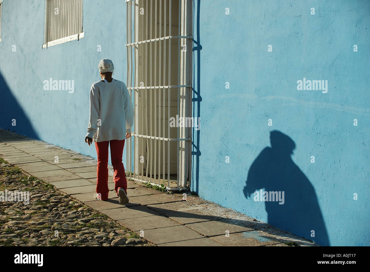 Shadow casting in a wall at Trinidad Cuba Stock Photo - Alamy
