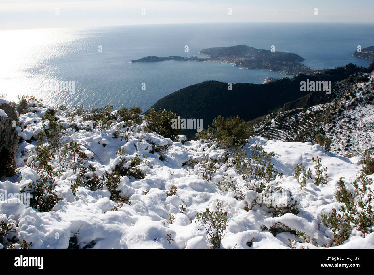 French riviera under snow Stock Photo - Alamy