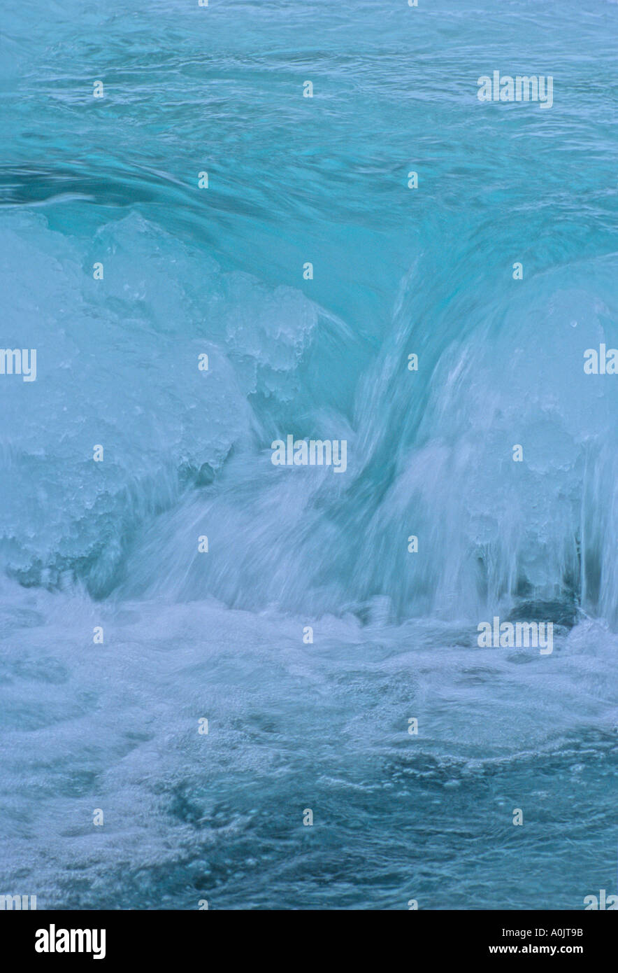 Blue ice and water Stock Photo - Alamy