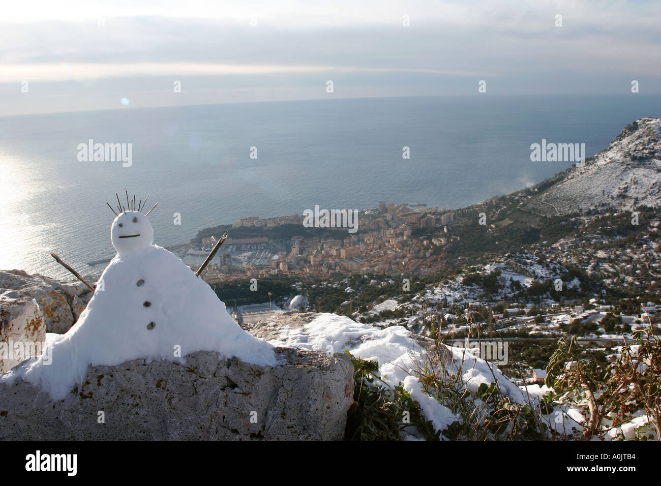 French riviera under snow Stock Photo - Alamy