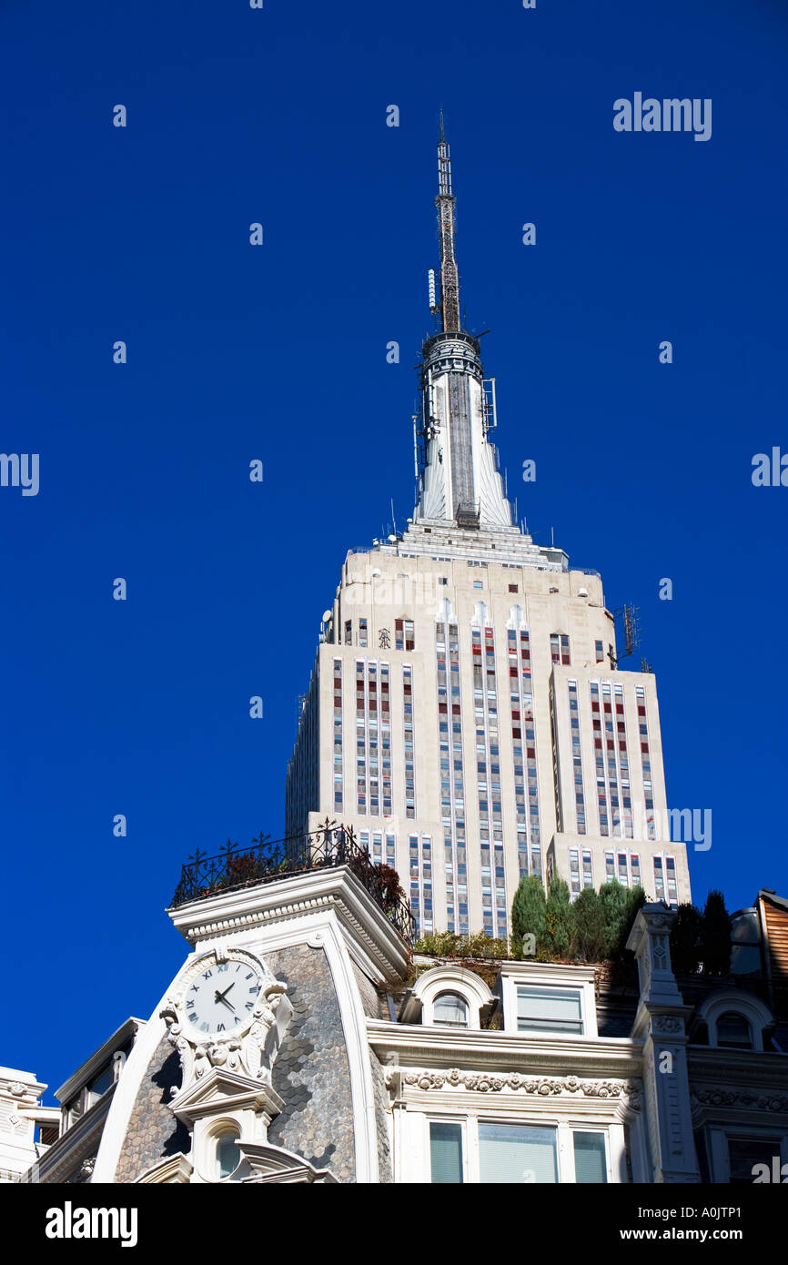 EMPIRE STATE BUILDING, NEW YORK CITY, CLOCK Stock Photo - Alamy