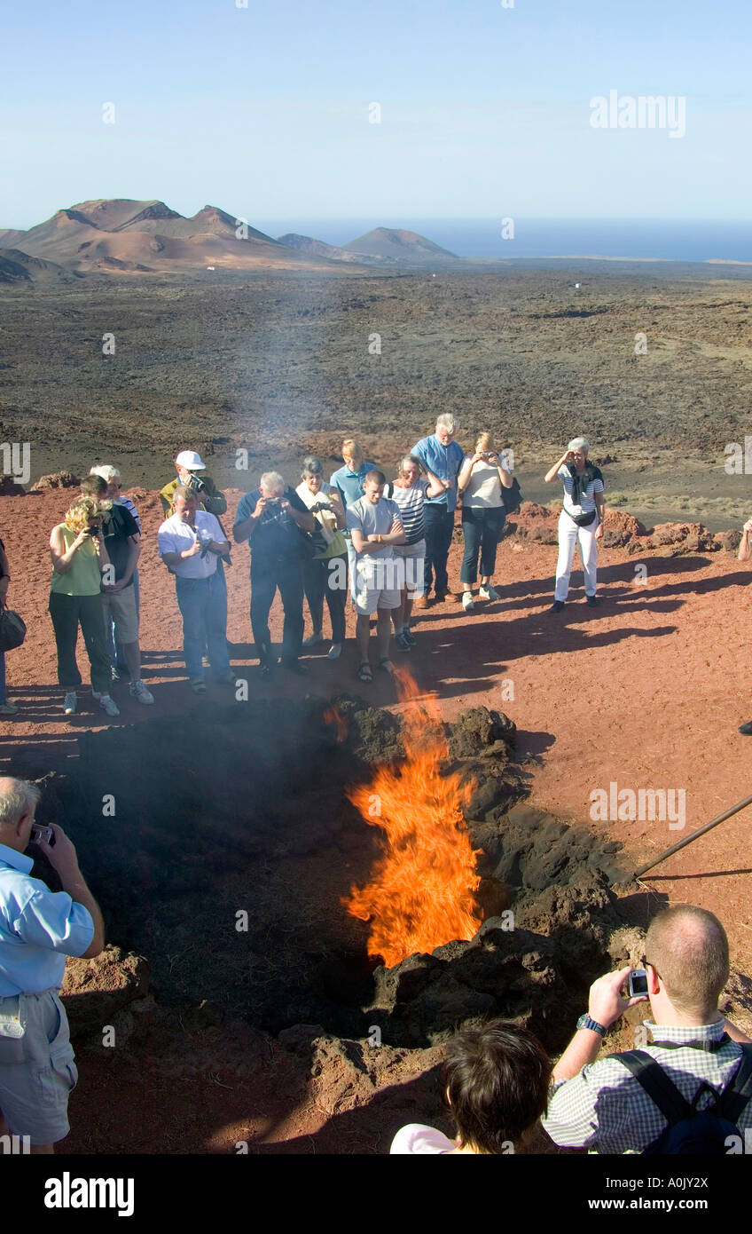 Geothermal demonstrations on top of volcano Burning bush Parc Nacional ...