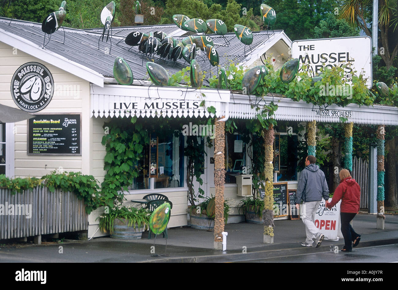 Mussel Boys Restaurant Havelock Marlborough Sounds Stock Photo - Alamy
