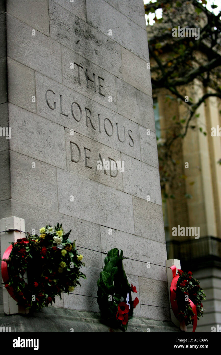 The Glorious Dead sign at the War Memorial on Whitehall London England ...
