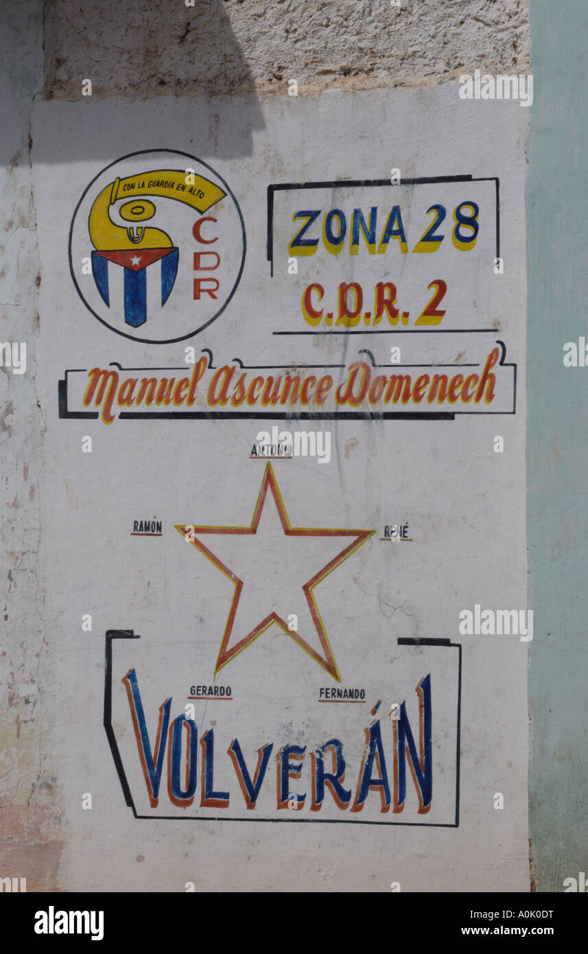 Revolutionary Slogan on a wall in Remedios Cuba Stock Photo - Alamy