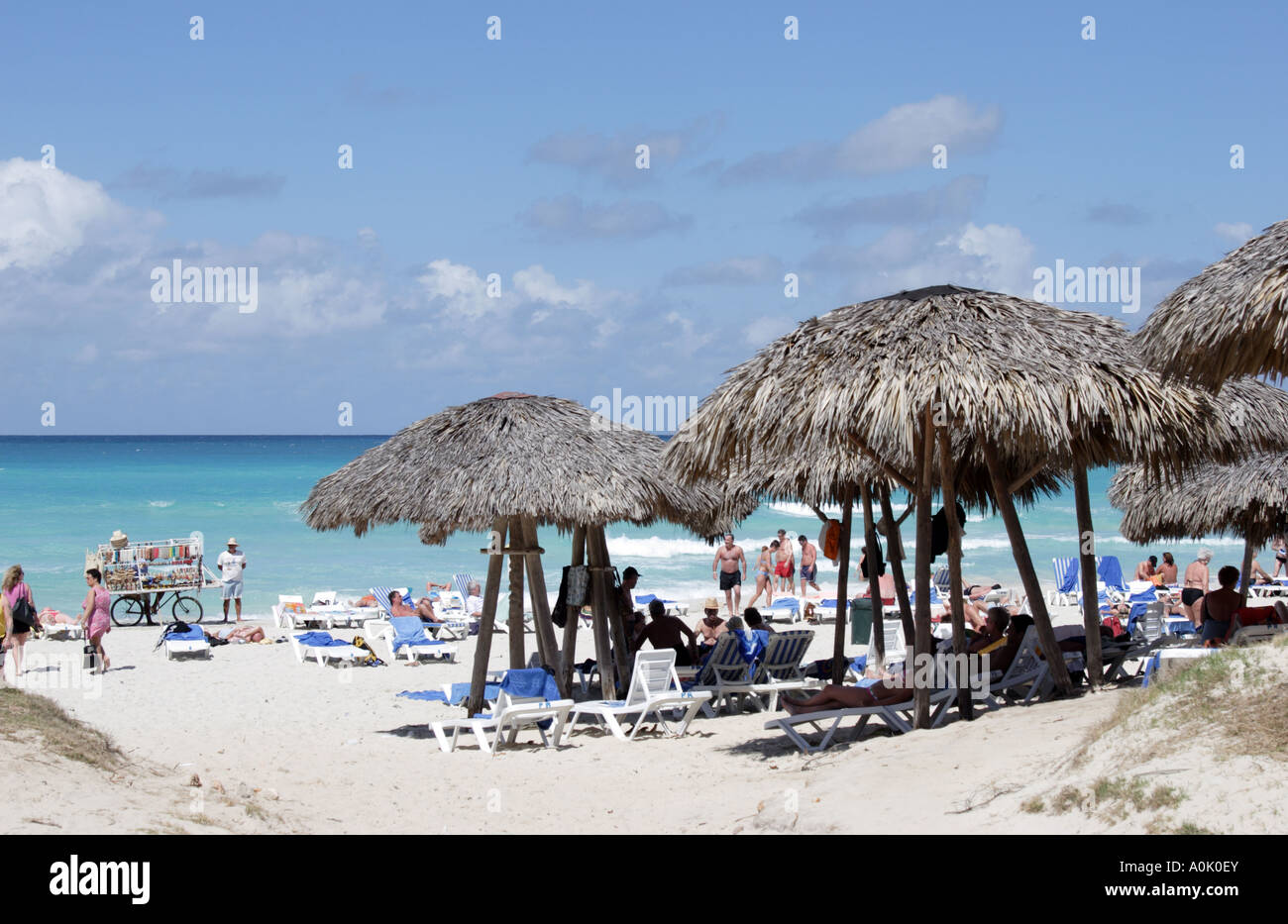 Busy Beach Scene Varadero Cuba Stock Photo - Alamy