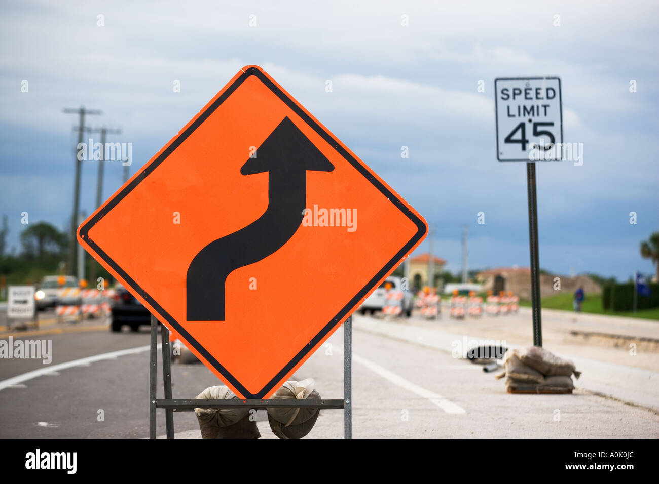 Speed limit 45 road sign hi-res stock photography and images - Alamy
