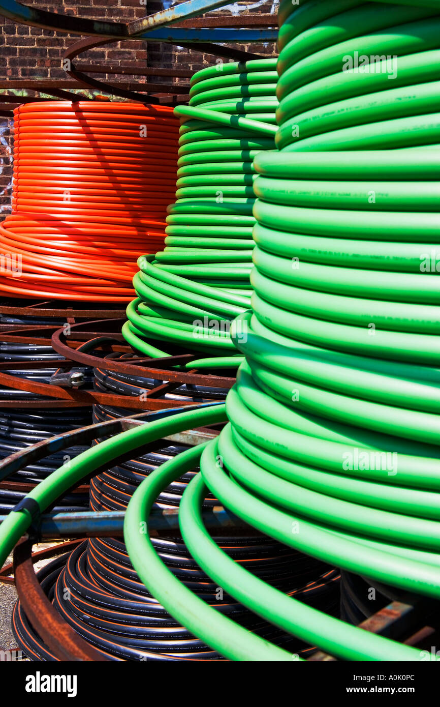 CONSTRUCTION, WIRE, SPOOLS, LARGE, TUBING Stock Photo - Alamy