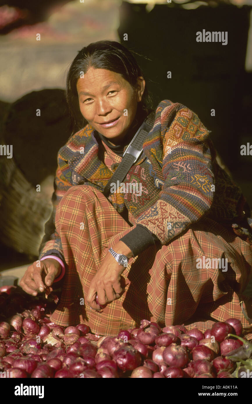 Bhutan Thimpu market Stock Photo - Alamy