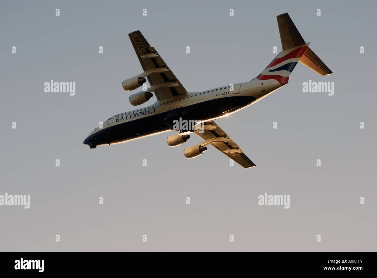 BA Connect Avro RJ100 aircraft taking off at Birmingham International ...