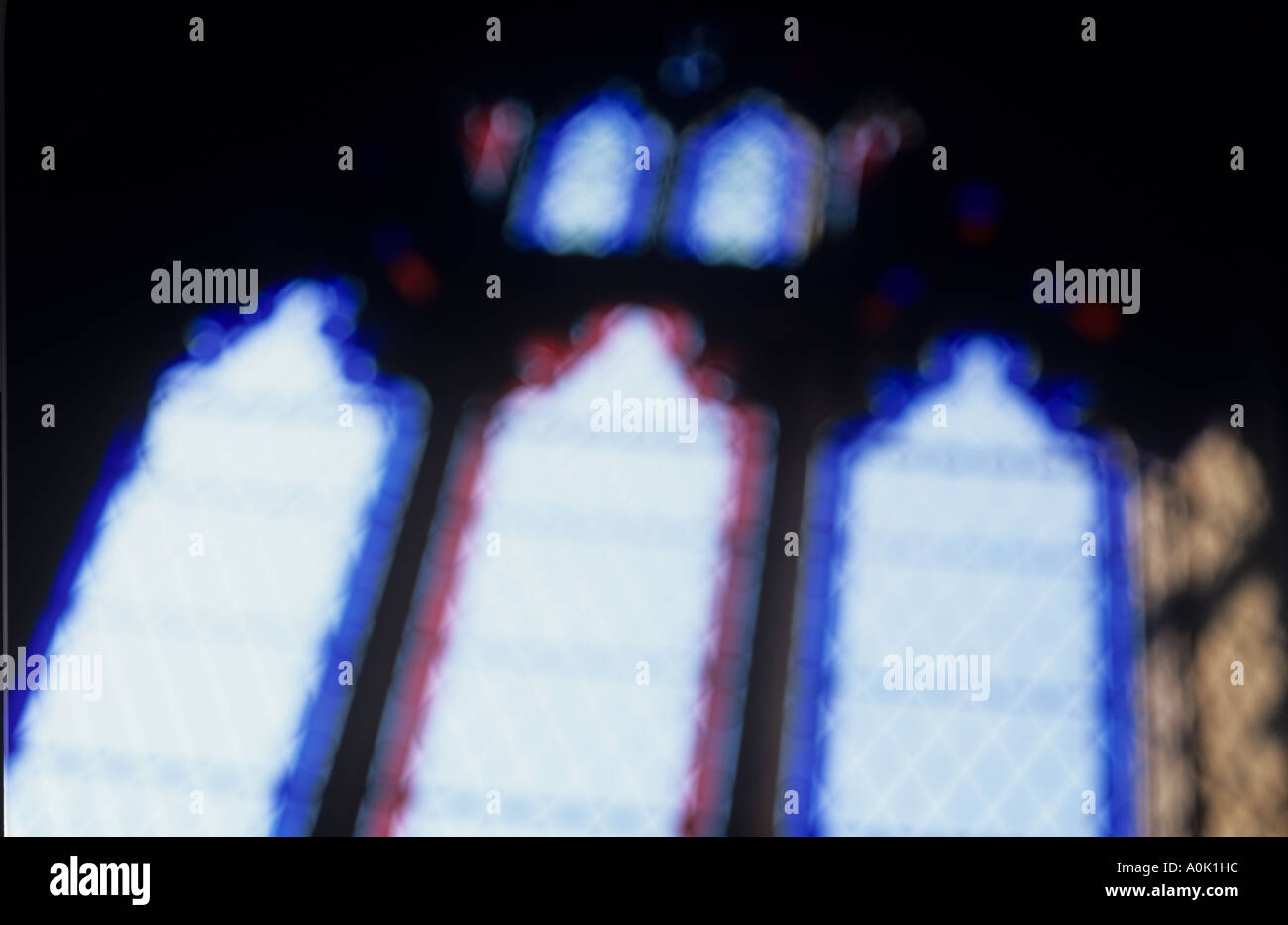 Impressionistic group of diamond leaded church windows fringed with ...