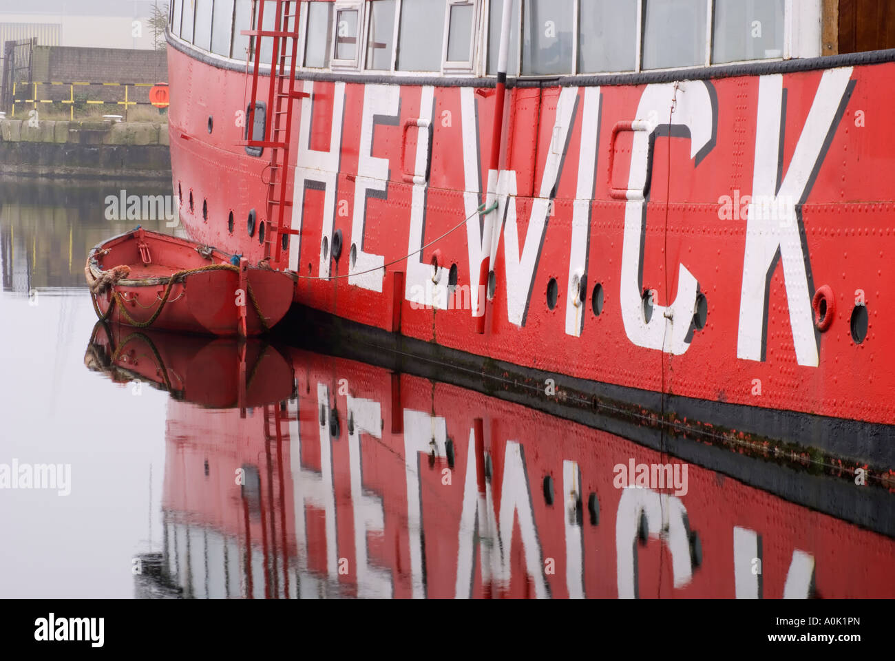 The Helwick LV14 Lightship at Cardiff Bay, Cardiff, UK. The name is ...
