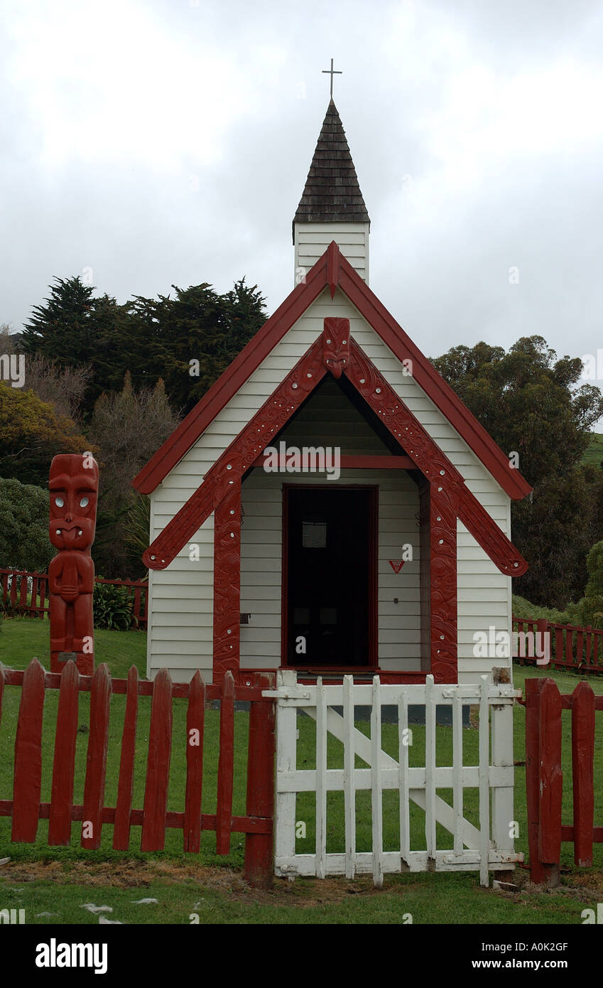 Maori church at Onuku, near Akaroa, New Zealand Stock Photo - Alamy