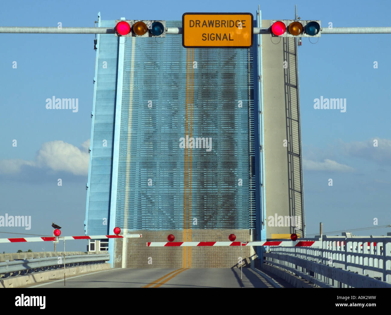 Lifting bridge.Open drawbridge over the intracoastal waterway ...