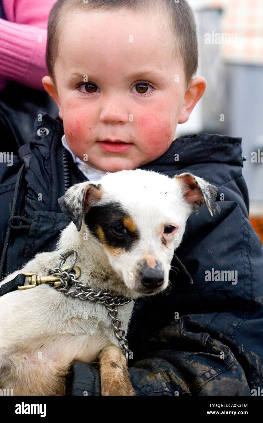 Boy carries his dog hi-res stock photography and images - Alamy