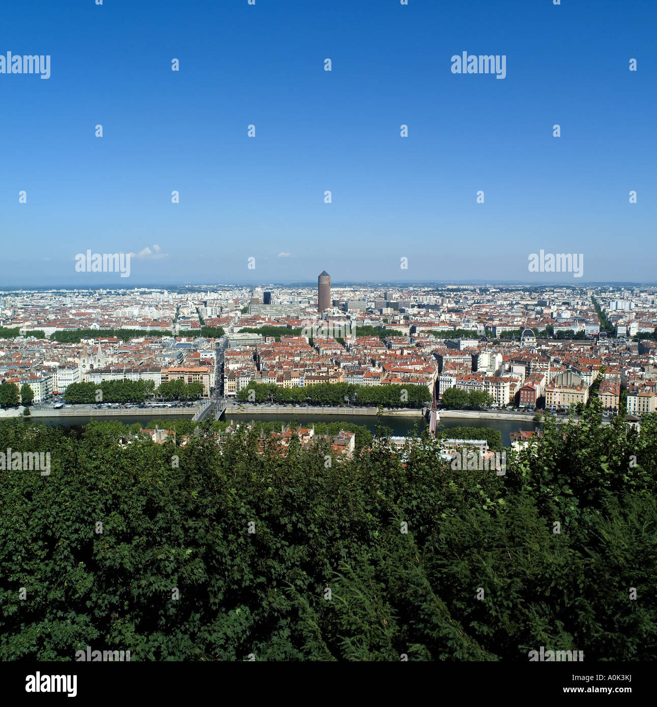 Aerial of town and skyline, Lyon, Rhône valley, France Stock Photo - Alamy
