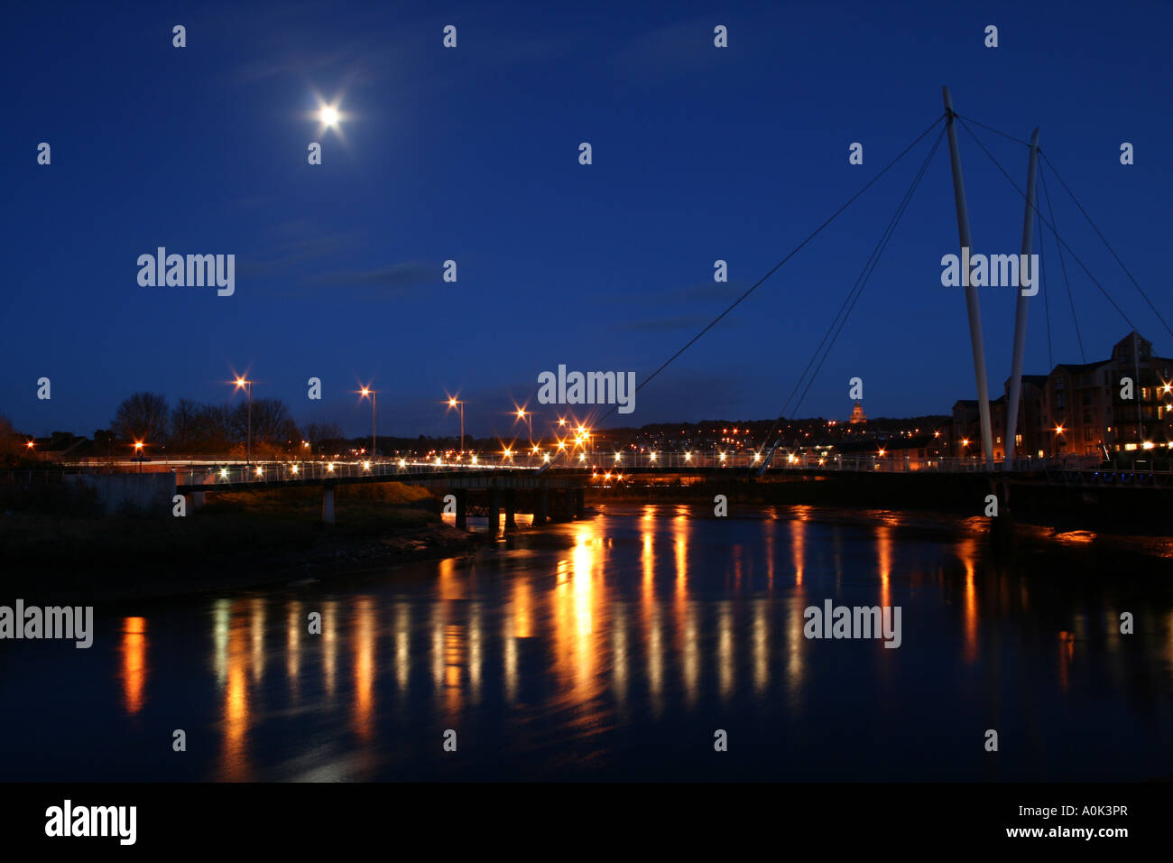 Greyhound Bridge, Lancaster at night Stock Photo - Alamy