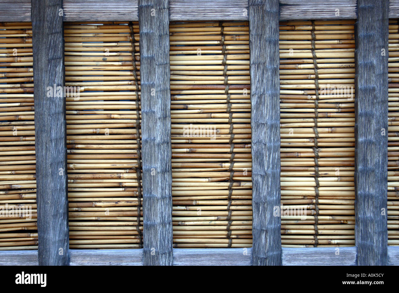 Bamboo strips used as a window blind in a Japanese house, Nara Stock ...