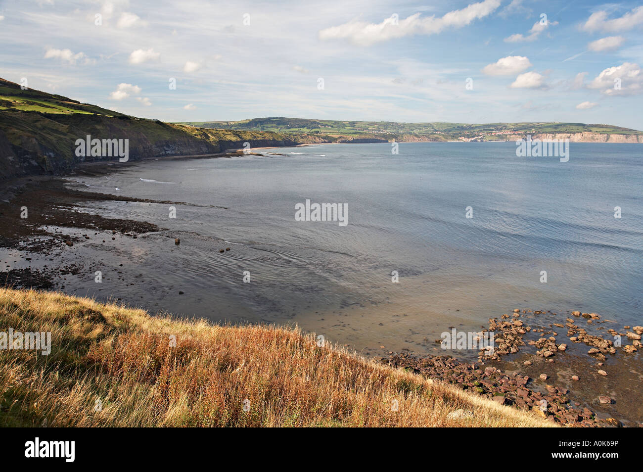 North Yorkshire coast from Ravenscar looking towards Robin Hood's Bay ...