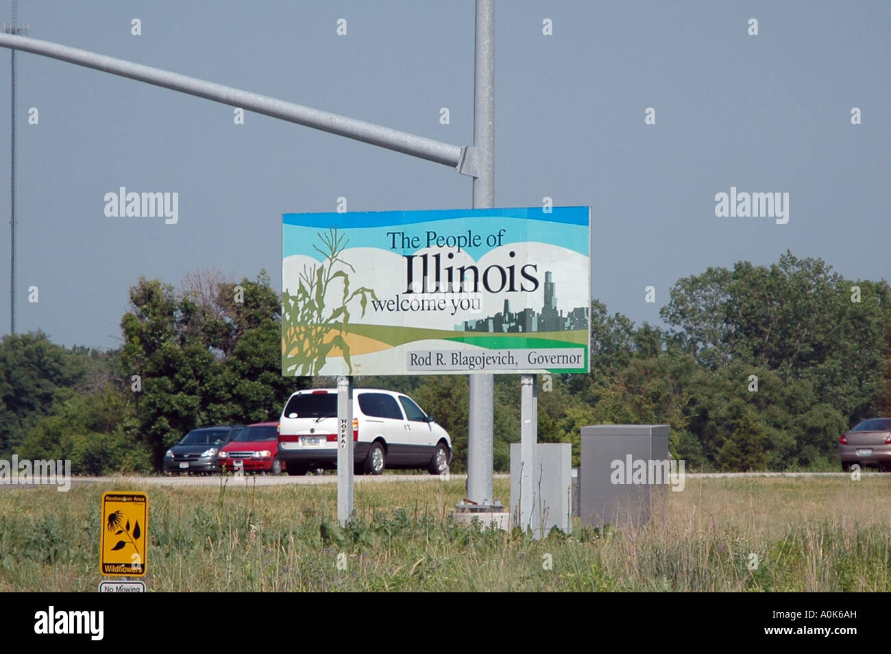 Welcome To Illinois Sign, USA Stock Photo - Alamy