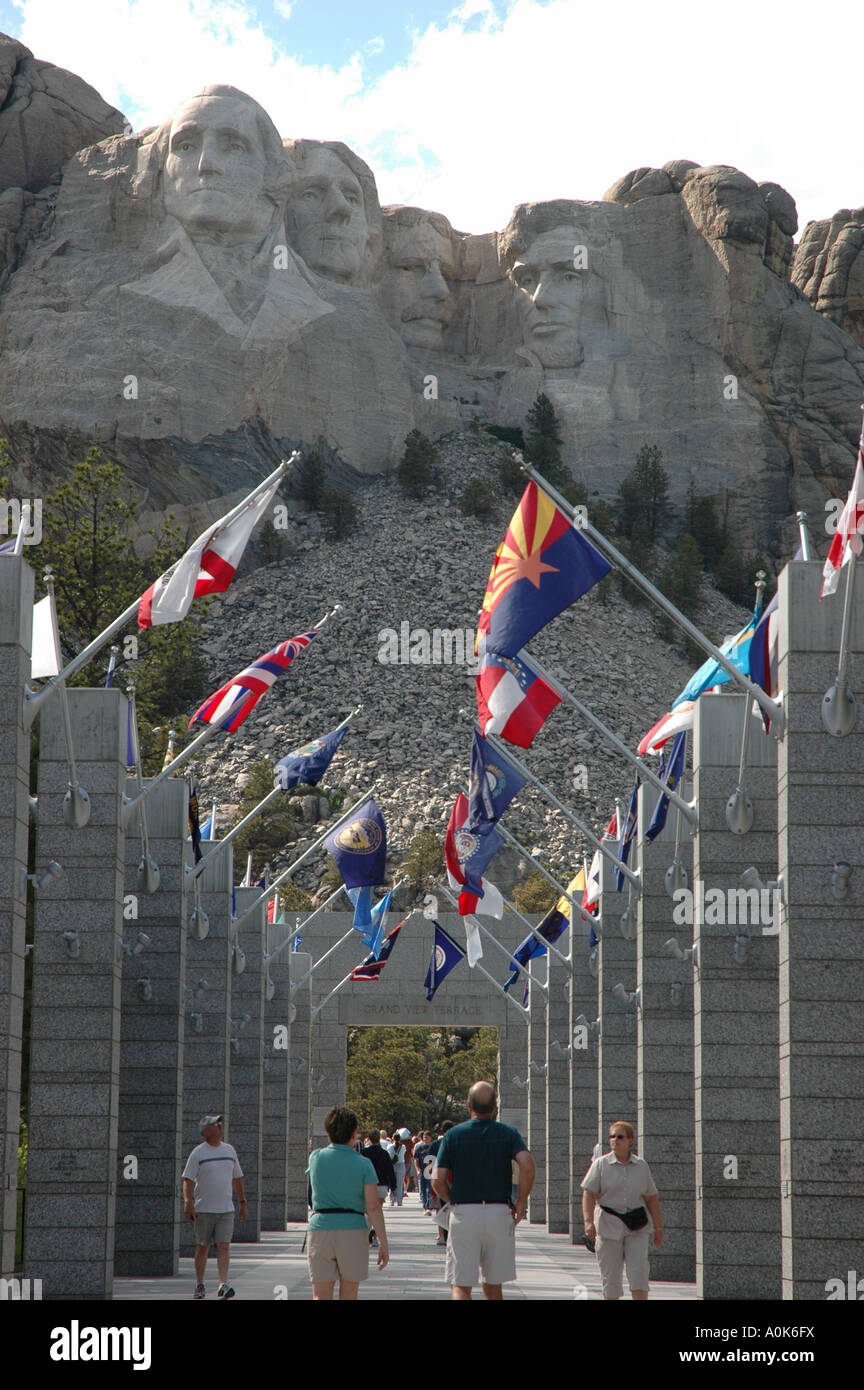 Mt. Rushmore National Monument - Avenue Of Flags, South Dakota, USA ...