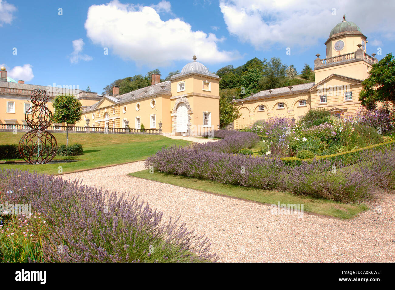 THE MILLENNIUM GARDEN AT CASTLE HILL HOUSE DEVON UK WITH A TOPIARY ...