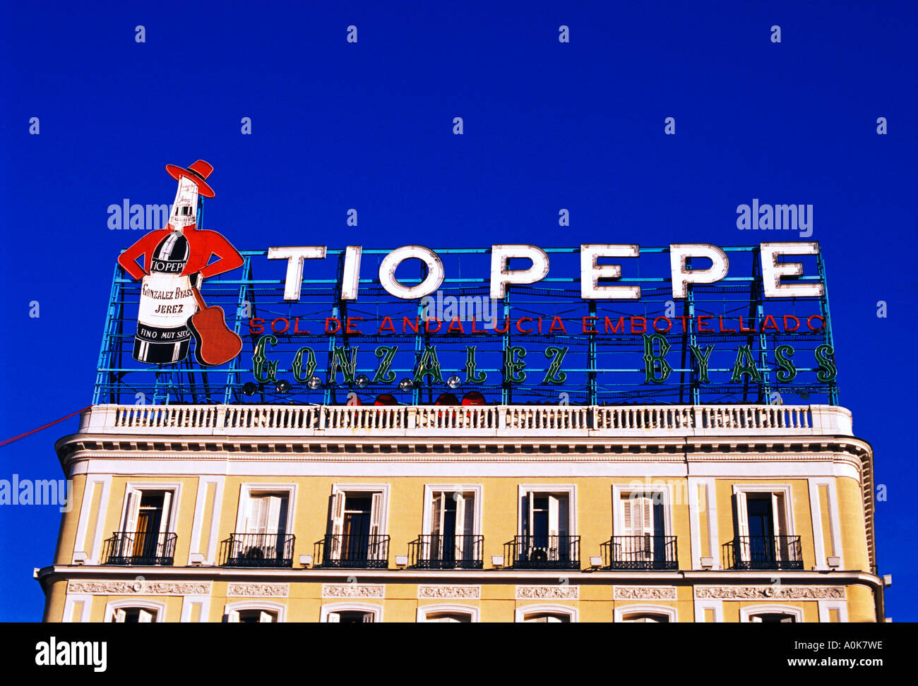 Tio Pepe Billboard, Puerta del Sol, Madrid Spain Stock Photo - Alamy