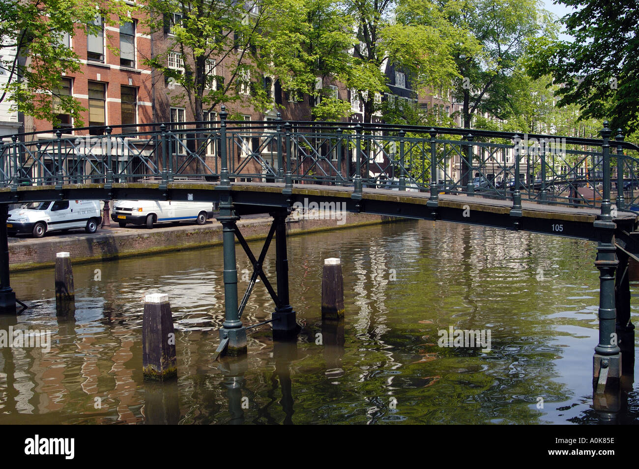 Bridge over gracht in Amsterdam Stock Photo - Alamy