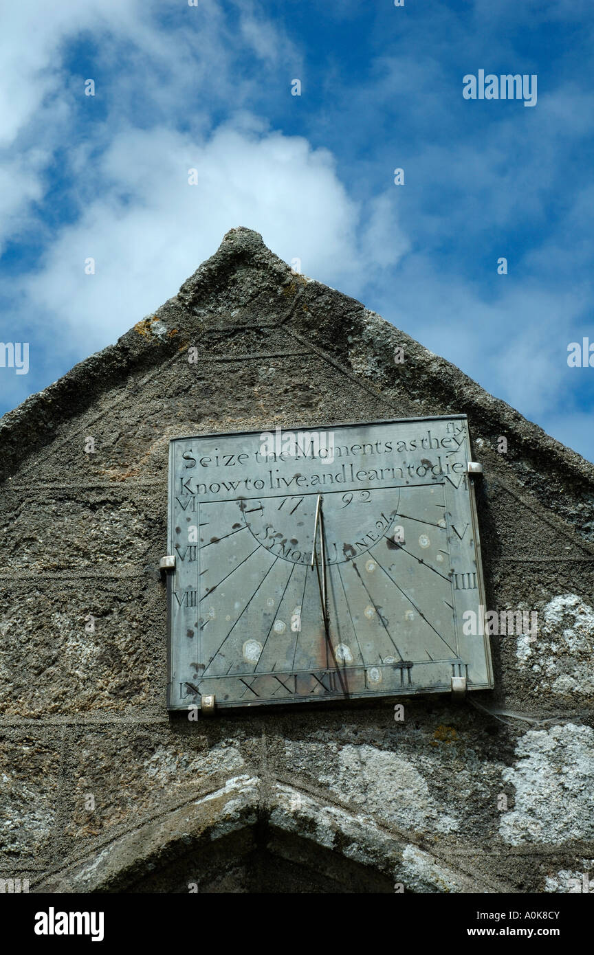 Sundial at St Breward church Cornwall Stock Photo - Alamy