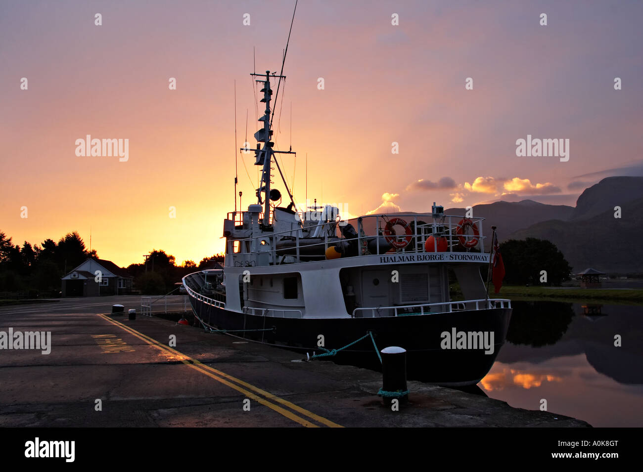 Sunrise at Corpach on the Calendonian Canal near Fort William in ...