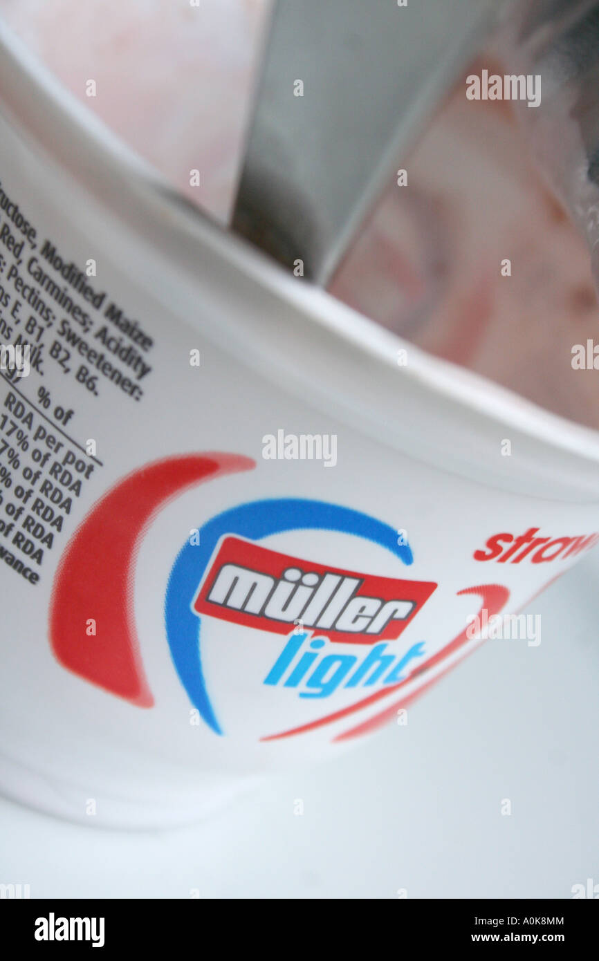 Muller light strawberry yoghurt hi-res stock photography and images - Alamy