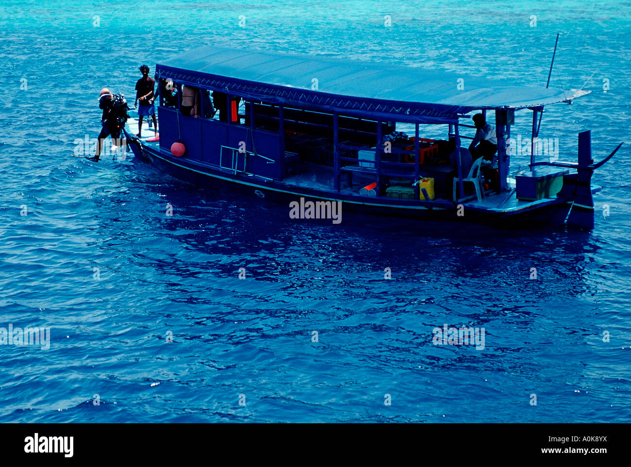 Dhoni Diving Boat Indian Ocean Maldives Island Stock Photo - Alamy