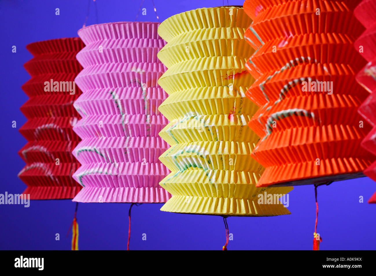 colourful chinese lanterns lit during mid autumn festival Stock Photo ...