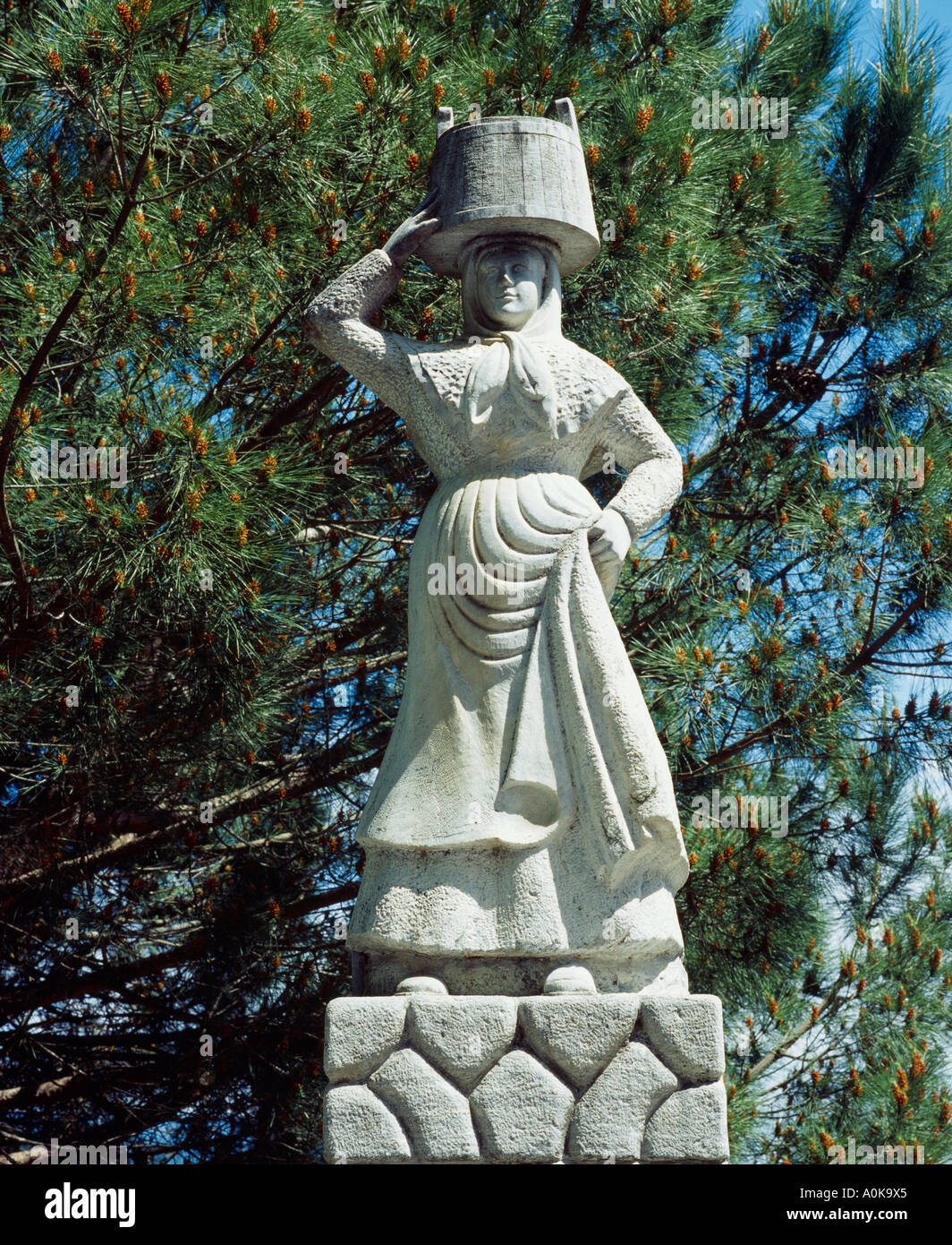 Statue of water carrier in Corte, Haute Corse, Corsica, France Stock ...