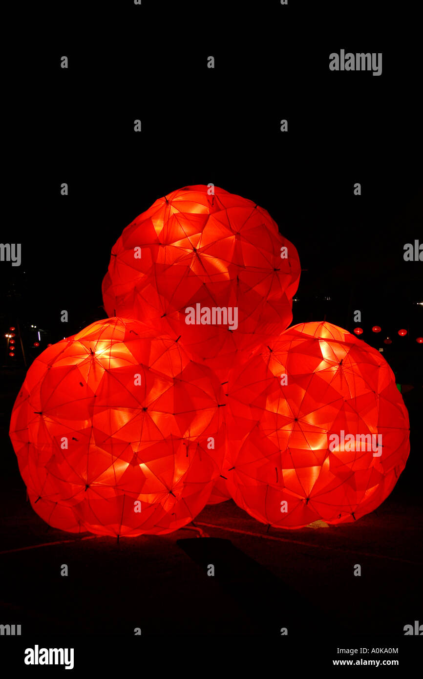 giant polyhedron ball lantern made from many umbrellas Stock Photo - Alamy