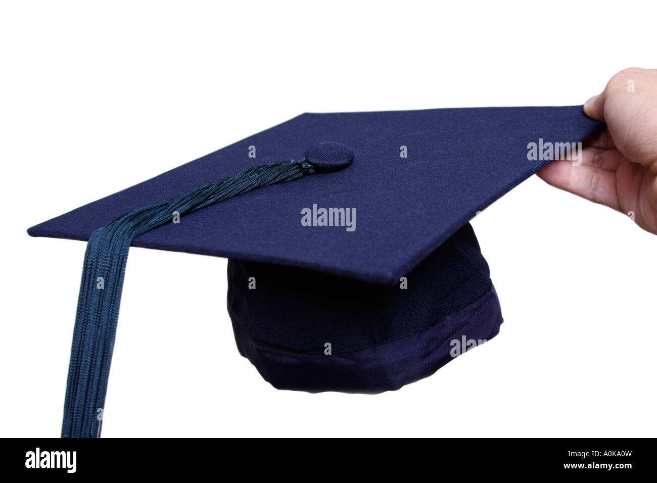 hand holding graduation cap Stock Photo - Alamy