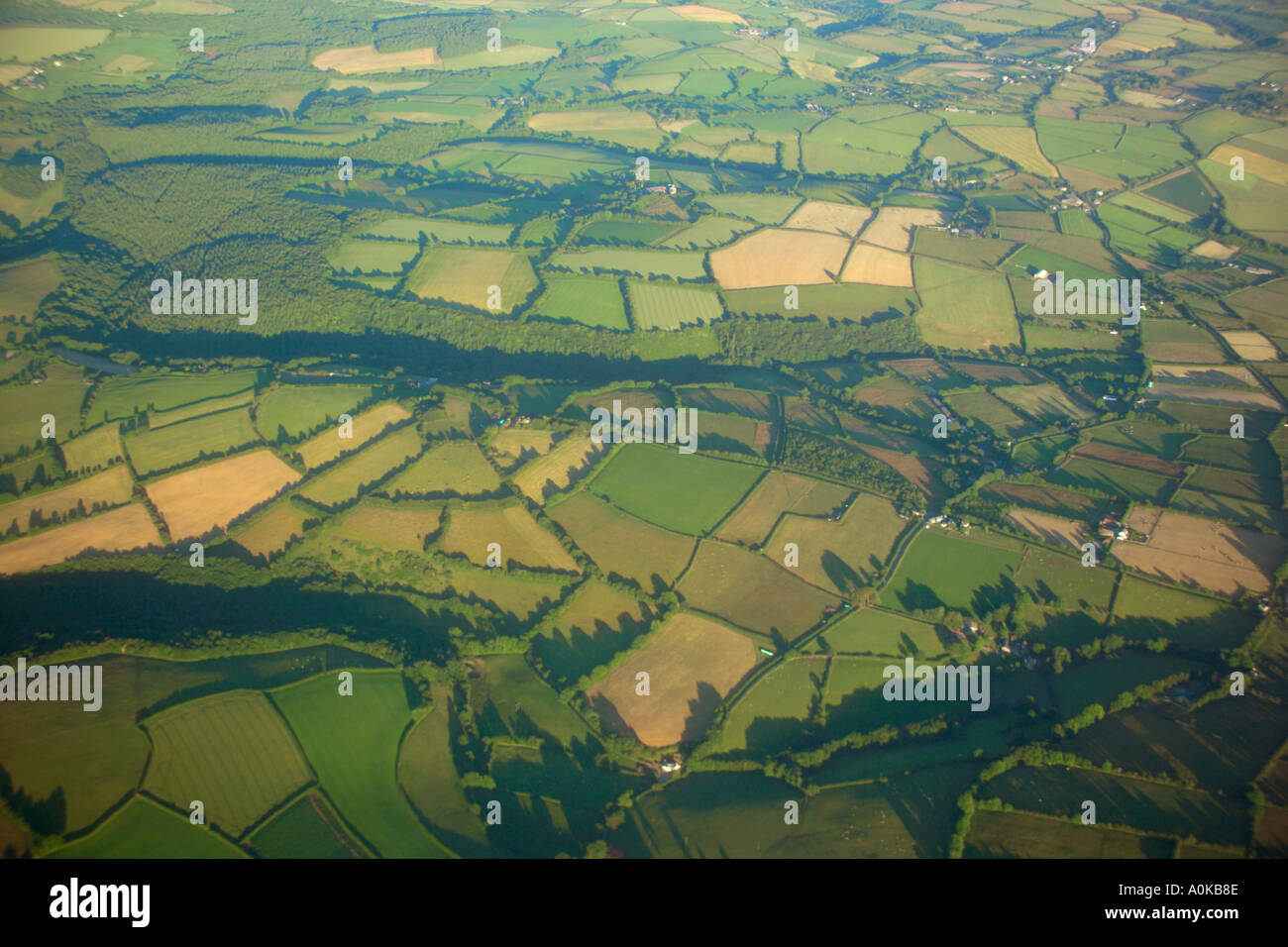 Aerial view of patchwork fields Stock Photo - Alamy