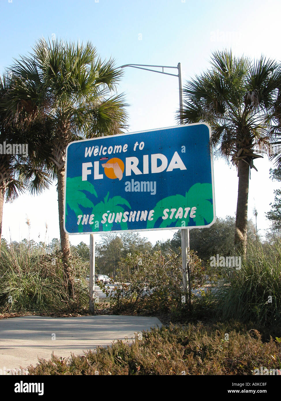 State of Florida Welcome Sign on Interstate Highway Stock Photo - Alamy