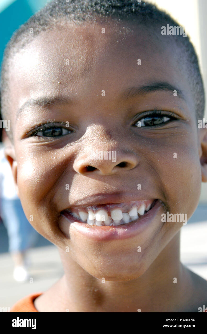 Smiling African American Boy Stock Photo - Alamy