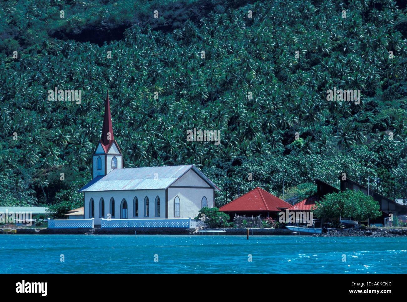 Church Bora Bora Island French Polynesia Stock Photo - Alamy