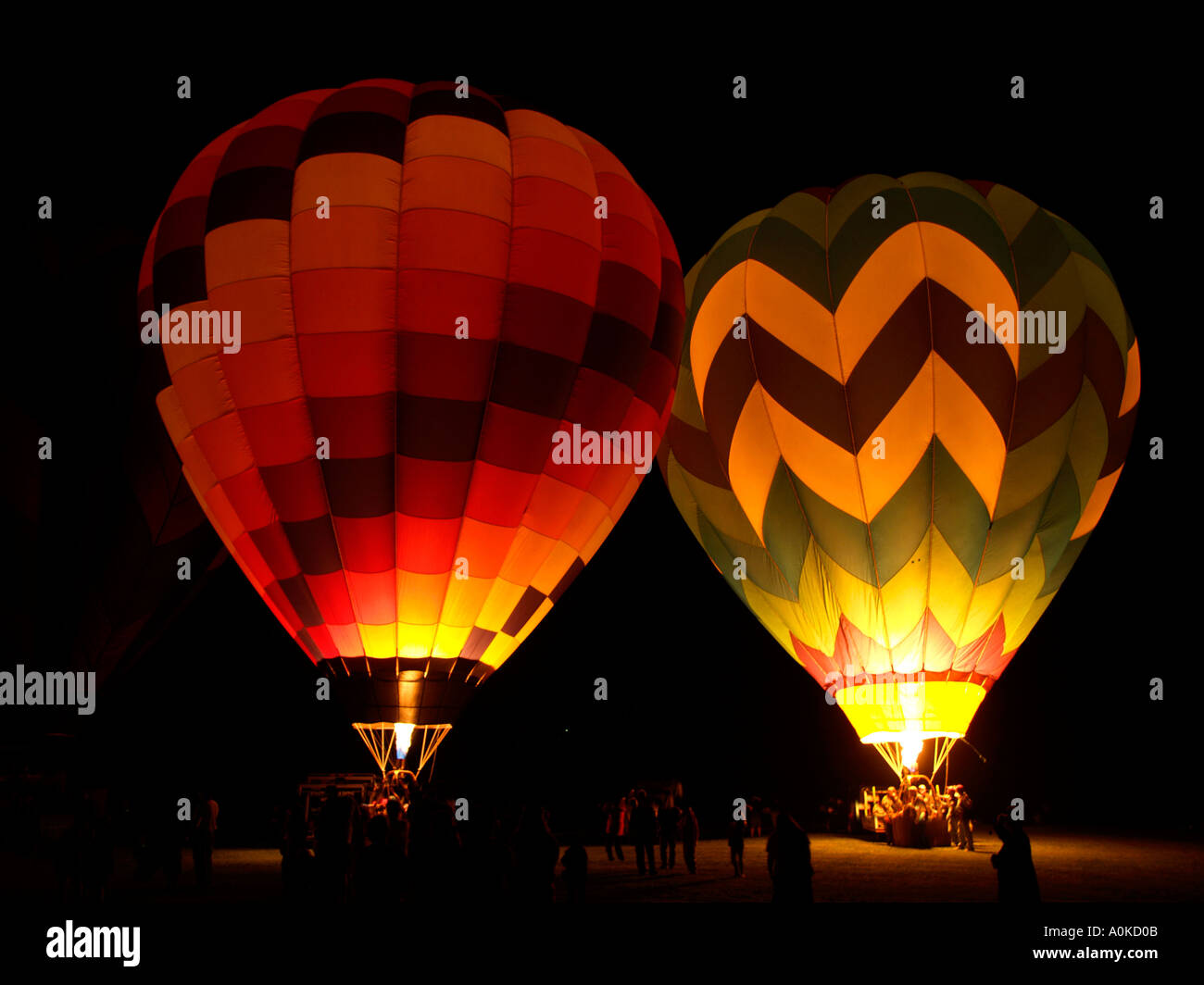 Hot Air Balloon Nightglow Stock Photo - Alamy