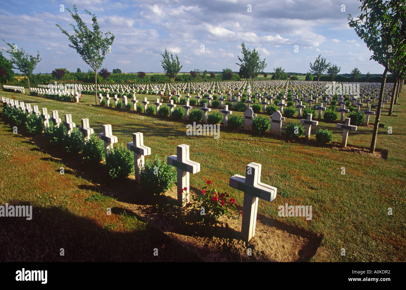 French WW1 Cemetery at Dompierre Becquincourt The Somme France Stock ...