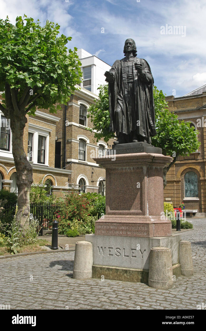 Statue of Wesley outside WESLEY'S CHAPEL City Road London GB UK Stock ...