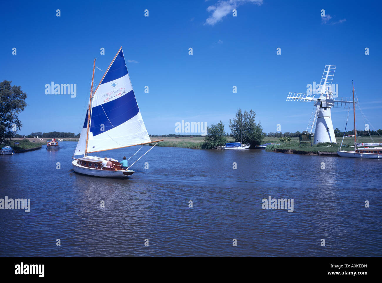 thurne mill, norfolk broads, england Stock Photo - Alamy