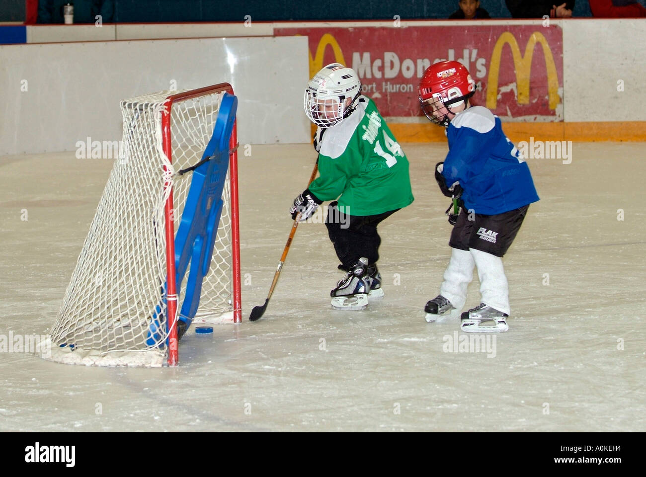 5 year old boys and girls are learning the fundamentals of playing ice ...