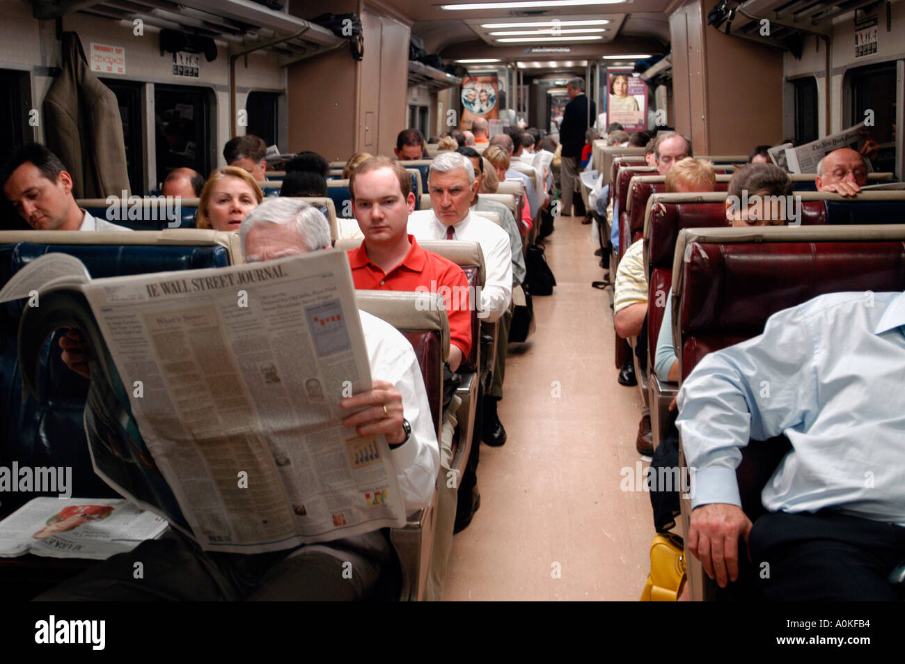 Commuters on Metro North New Haven Line from Grand Central Terminal ...